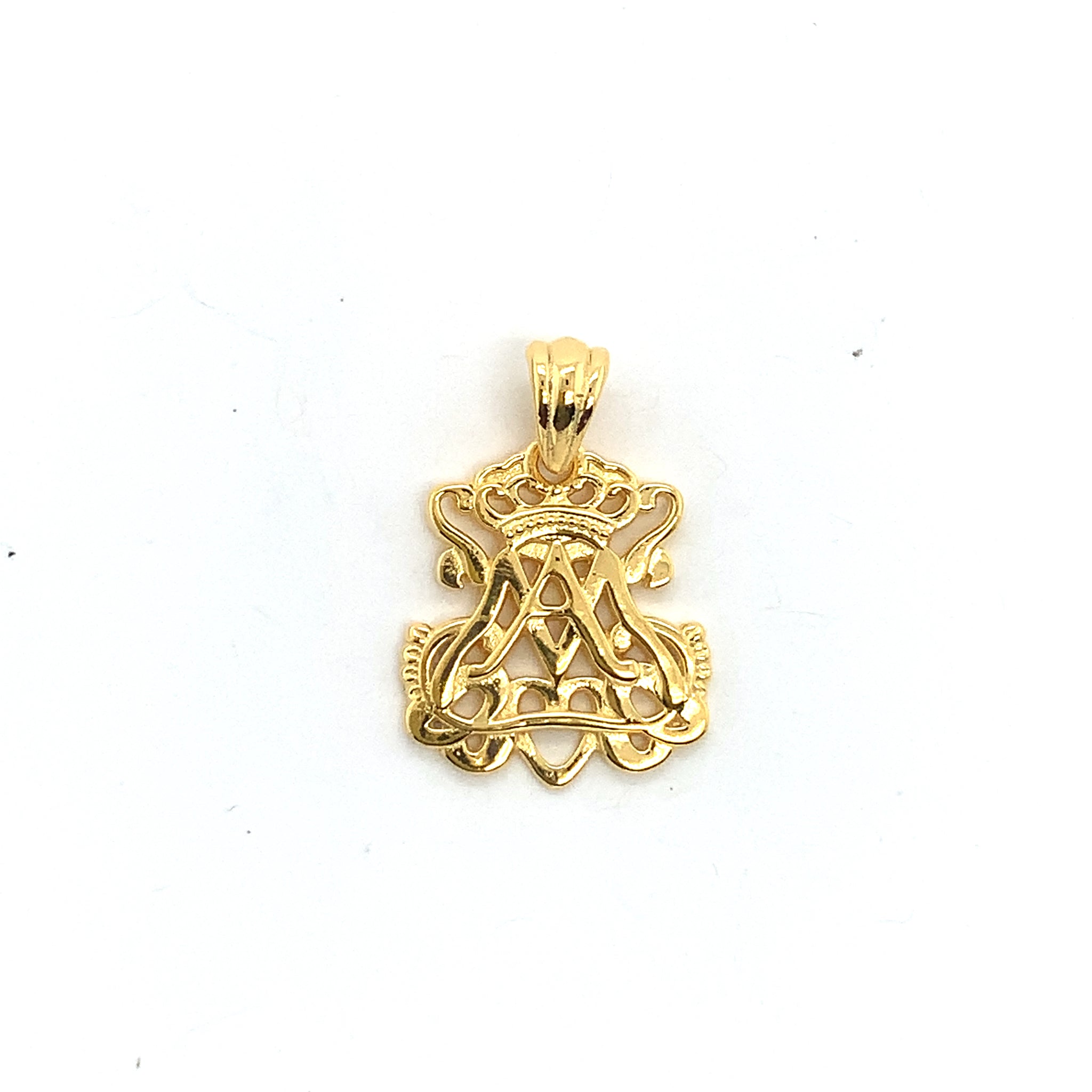 Auspice Maria Pendant Openwork Gold Vermeil-Small | Fount of Grace